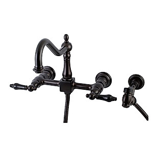 Kingston Brass KS1245PKLBS Duchess Bridge Kitchen Faucet, 8-1/2" In Spout Reach, Oil Rubbed Bronze