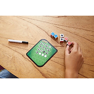 Mattel Games ​UNO Family Dice Game, with 6 Dice, 4 Dry Erase Boards and 4 Markers, Makes A Great Gift for 7 Year Olds and Up