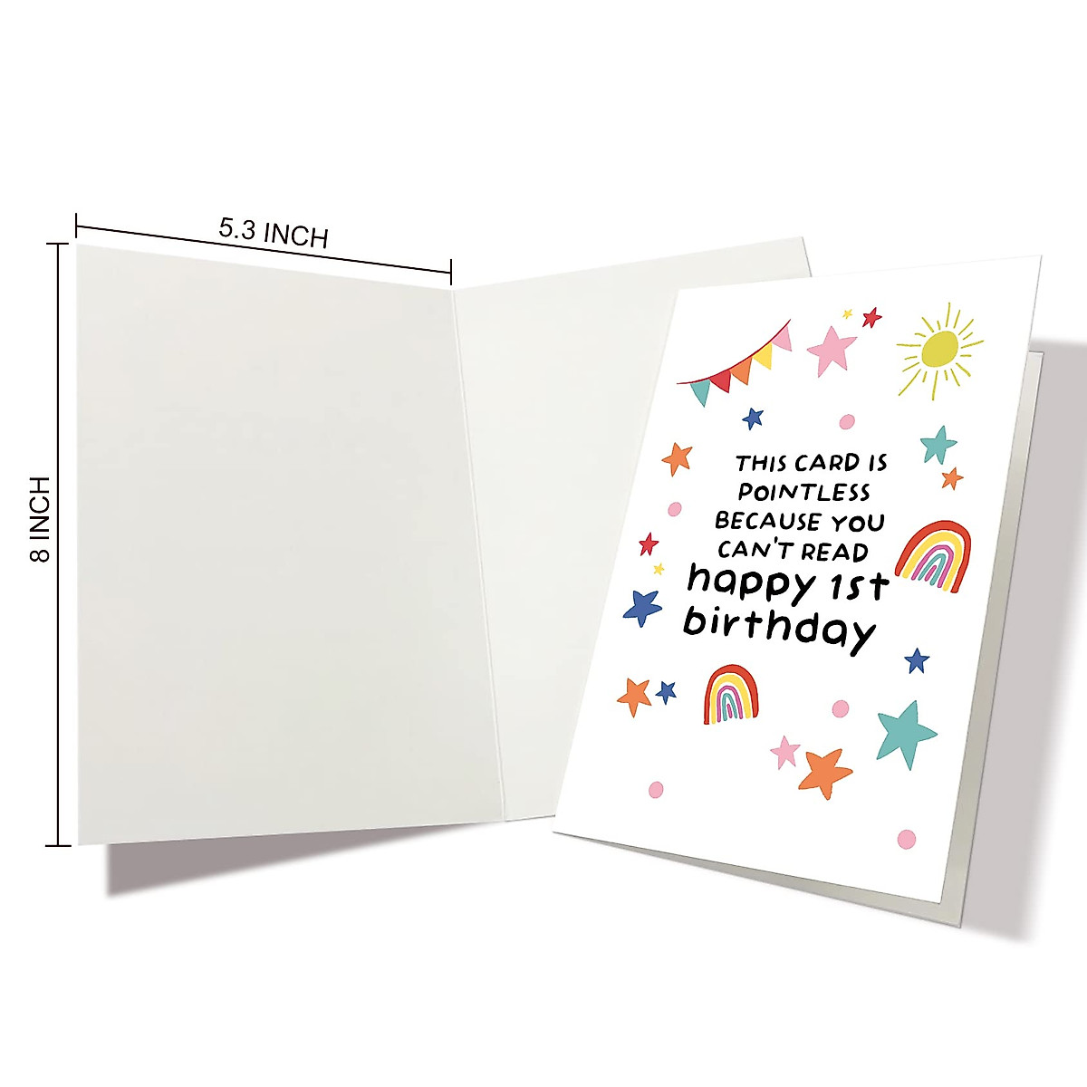 Nchigedy Cute Baby 1st Birthday Card - Happy First Birthday Card for Boy or Girl
