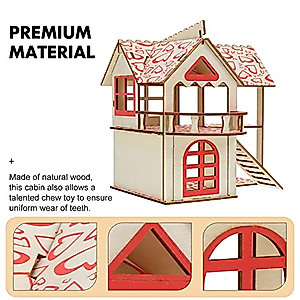 NUOBESTY Hamster Playground Wooden Small Animal Activity Toys Set Rat Playground Platform Climbing Ladder Chew Toy for Hamster Gerbil Mouse Chinchilla