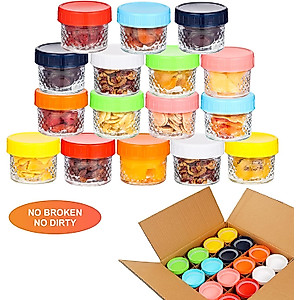 Cibeat 16 PACK Mini Mason Jars Glass Canning Jars, 4 OZ Jelly Jars With Regular Lids, Ideal for Honey, Jam, Wedding Favors, Shower Candle, Baby Food, Small Spice Jars