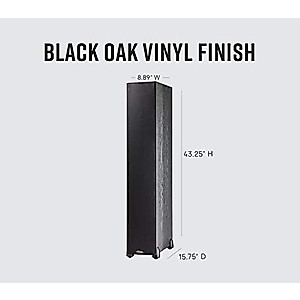 Polk Audio Monitor 70 Series II Floorstanding Speaker (Black, Single) for Multichannel Home Theater | Hi-Res Audio with Deep Bass Response | 1" Tweeter, (4) 6.5" Woofers | Bi-Wire & Bi-Amp