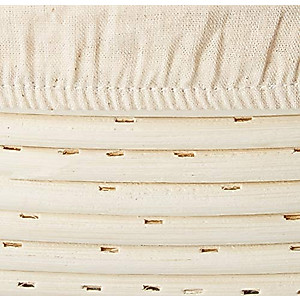 (10 x 6 x 3.5 inch) Oval Bread Banneton Proofing Basket & Liner SUGUS HOUSE Brotform Dough Rising Rattan Handmade rattan bowl - Perfect For Artisan