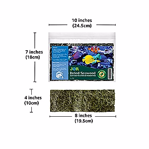 JOR Seaweed Fish Super Snack, Loved by Tangs, Angels, Bettas, Plecos, Hermit Crabs, and Snails, Dense in Vitamins, Beneficial Food Treat Supplement, 1 oz.