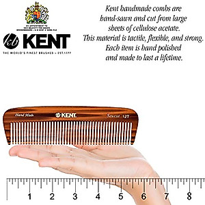 Kent 12T All Coarse Hair Detangling Comb Wide Teeth Pocket Comb for Thick Curly Wavy Hair. Hair Detangler Comb for Grooming Styling Hair, Beard and Mustache. Saw-Cut Hand Polished. Handmade in England