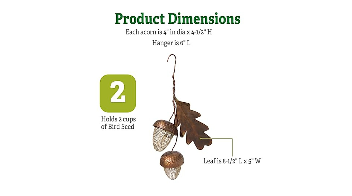 Gardener's Supply Acorn Bird Feeder | Squirrel-Proof Garden Decor