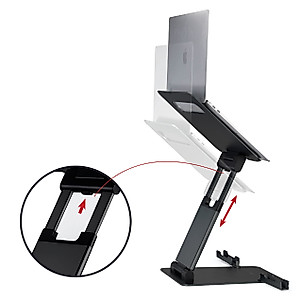 Ergonomic Laptop Stand for Desk, Adjustable Height up to 20", Laptop Riser Computer Pulpit Stand for Laptop, Portable Laptop Stands, Fits MacBook, Laptops 10 15 17 inches Laptop Holder and Laptop Desk