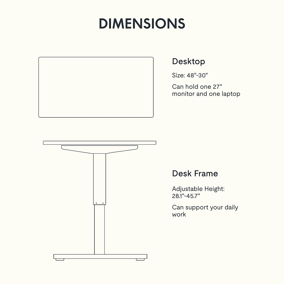 FLEXISPOT EN1 Whole-Piece Standing Desk - 48" x 30" Electric Height Adjustable Heavy Duty Steel Stand Up Desk Frame w/Automatic Smart Keypad (Black Frame + Maple Top, 2 Packages)
