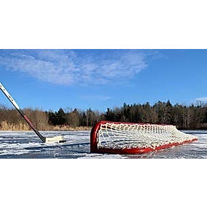 RinkMaster Single Piece Heavy Duty 2 inch Welded Steel Pond Hockey Net for The Backyard Rink - 72" W x 6" H x 12" D - Safe Hockey net