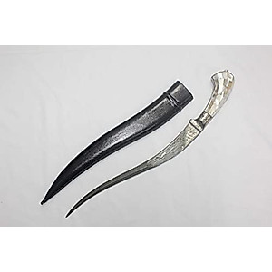 Rajasthan Gems Armor Cracker Dagger Knife Damascus Steel Blade Mother of Pearl Chip Handle B276