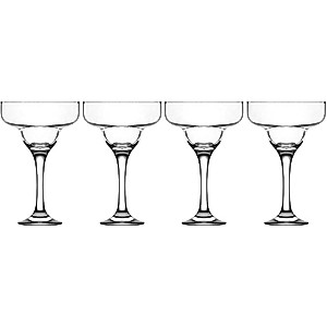 Epure Firenze Collection 4 Piece Margarita Glass Set - Classic For Drinking Margaritas, Pina Coladas, Daiquiris, and Other Cocktails (Margarita Glass (10 oz))