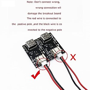 Treedix 2pcs Type C USB LiPo Battery Charger Board with Battery Protection JST Socket with LED Indicator Charging Rate Adjustable Automatic Power-Down