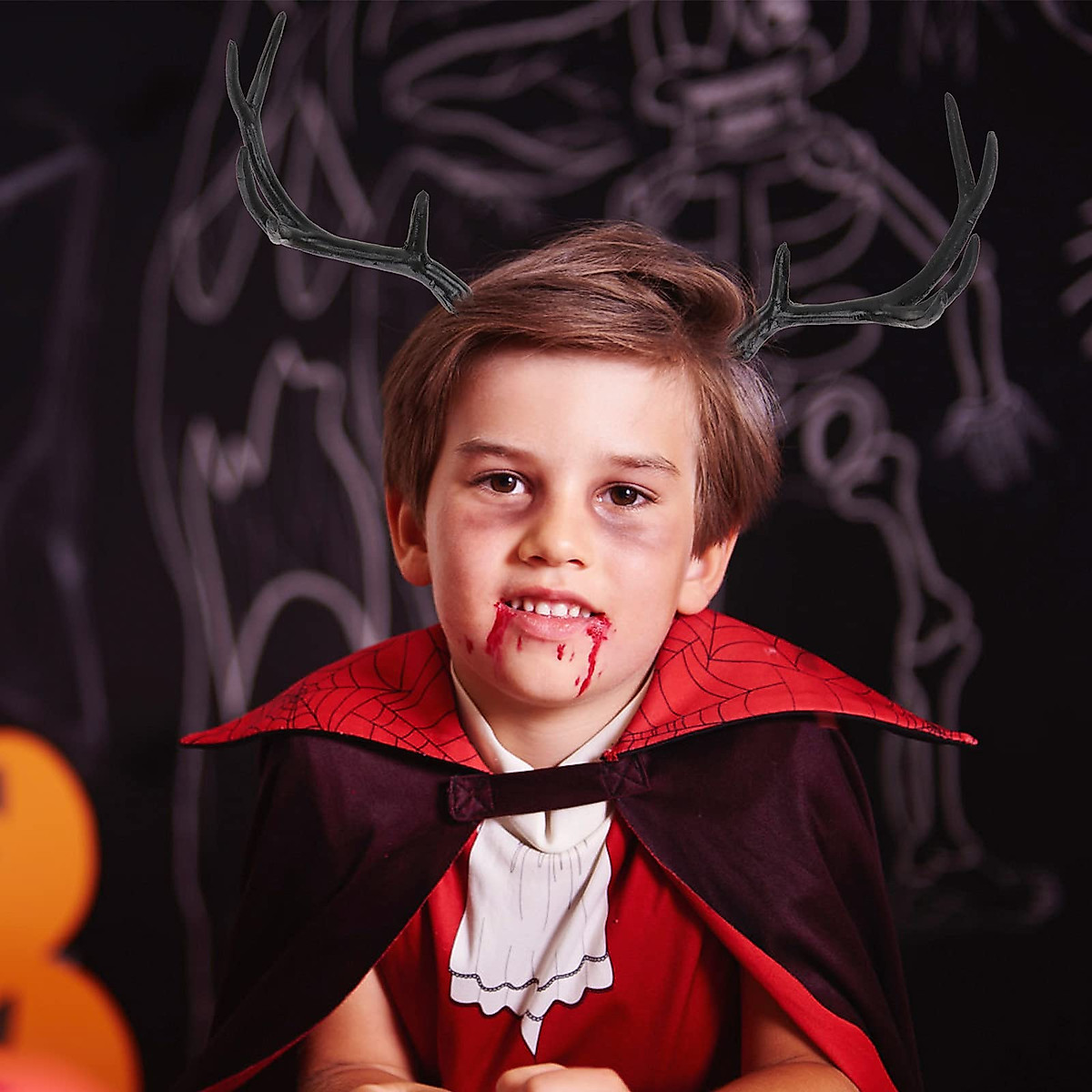 BESPORTBLE Deer Antlers Costume, 1 Pair Plastic Deer Antlers Fake Deer Antlers for Crafts Faux Reindeer Antlers Headband Costume DIY Wall Deer for Halloween Xmas Party Accessories