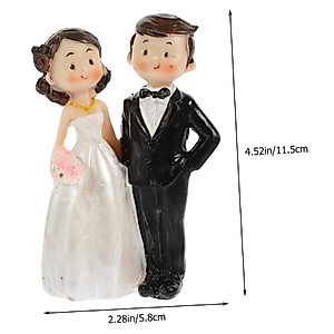 Toyvian Wedding Doll Ornaments Couple Sculpture Lovely Cake Decor Wedding Cake Decorations Rustic Cakes Toppers Delicate Couple Figure Wedding Cake Figurine Groom Desktop China Bride Resin