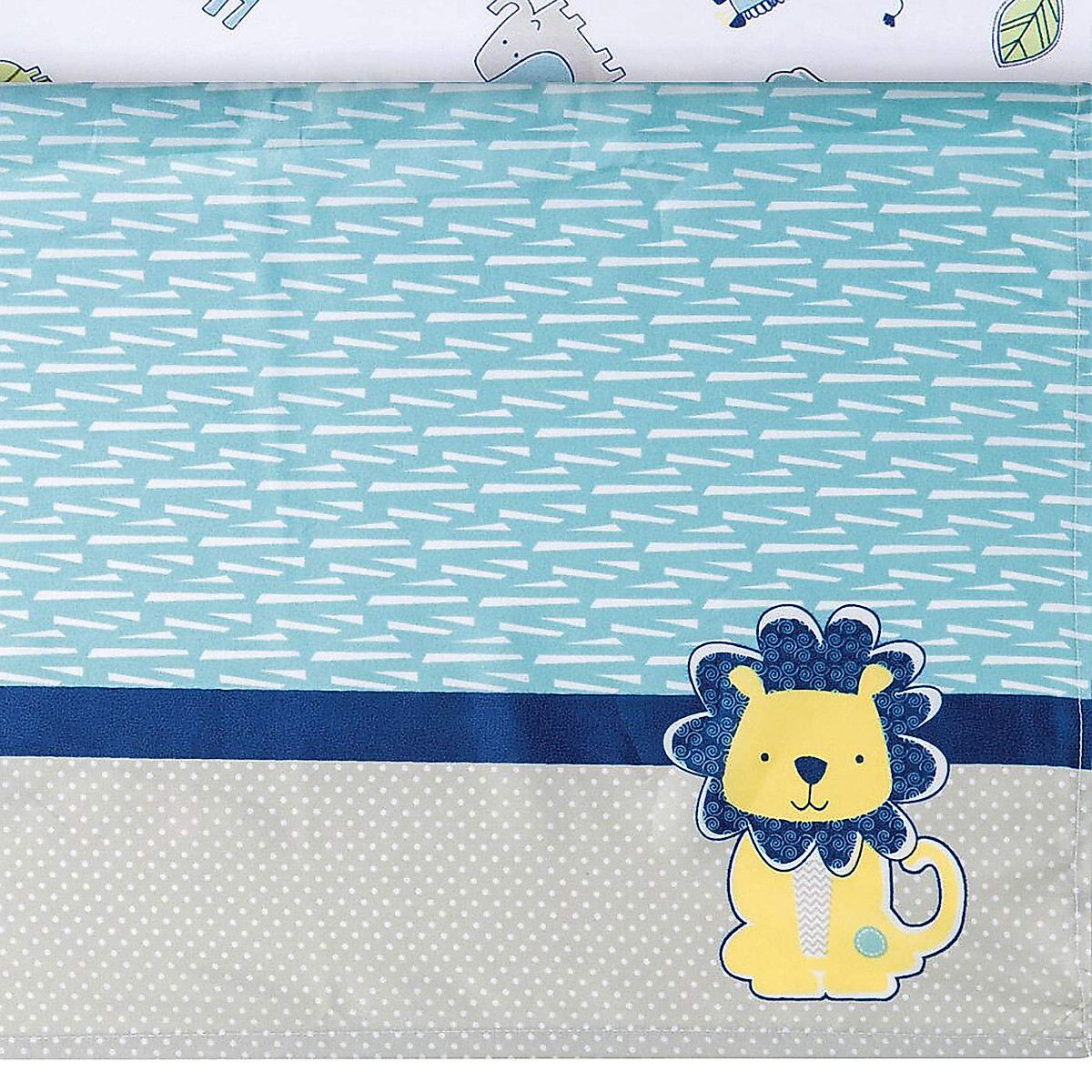 Trend Lab Jungle Roar Breathable 4-Piece Baby Nursery Crib Bedding Set, Includes Quilt, 2 Fitted Crib Sheets, and Crib Skirt