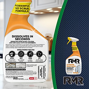 RMR - Xtreme Soap Scum Remover, Fast-Acting, No-Scrub Bathroom Cleaner for Soap Scum, Calcium, Hard Water, Limescale, and Shower Tile Residue, Bleach-Free, 30-Fluid Ounce Spray Bottle