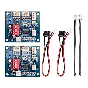 Comidox 2PCS DC 12V 4 Wire PWM PC CPU Fan Temperature Control Speed Controller Module CPU High-Temp Alarm