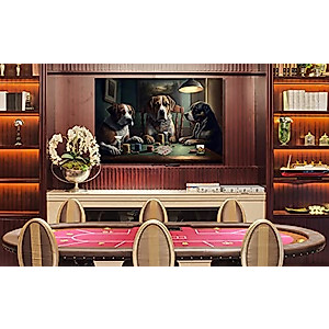 Bulljive Brands Premium Metal Dogs Playing Poker Wall Art | Captivating Floating Mount Display | Wall Décor For Mancave Bar Bedroom Office Living Room | 3 Sizes Large To Small