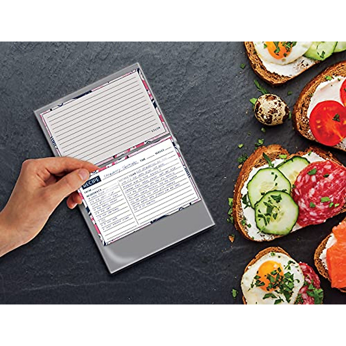 24 Pocket Mini Recipe Card Books with 100 4 x 6 Recipe Cards, 4 Pack with 4 Assorted Designs (25 Cards per Design), by Better Kitchen Products, 4 Recipe Book Sleeves + 100 Recipe Cards