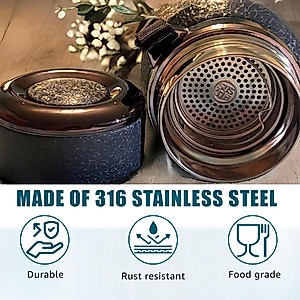 Stainless Steel Thermos with Built-in Tea Spacer - Water Bottle with Double Wall & Vacuum Insulation - Leakproof Metal Bottle for Water, Coffee, Tea (1L) (Black)