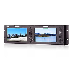 SWIT M-1073H FHD Dual 9-inch Rack Mount Monitor,TFT Panel with LED Backlight with Native Resolution 1920×1200, Contrast 1000:1,Professional Broadcast Monitor for Post and Live Production Broadcast