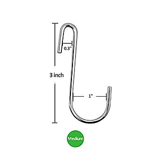 24 Pack ESFUN 3 inch Heavy Duty S Hooks Pan Pot Holder Rack Hooks Hanging Hangers S Shaped Hooks for Kitchenware Pots Utensils Clothes Bags Towels Plants