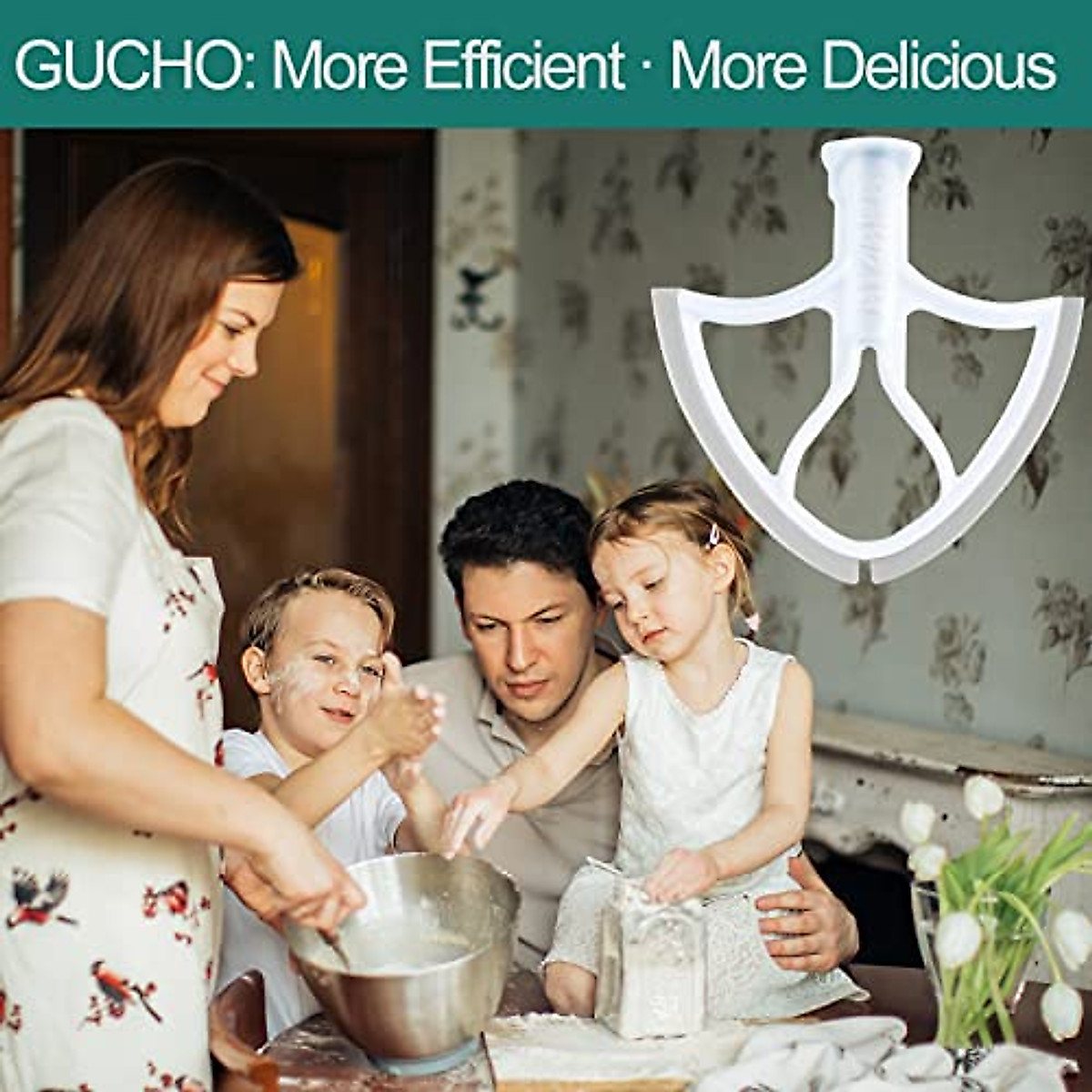 4.5-5 Quart Flex Edge Beater for KitchenAid Tilt-Head Stand Mixer,Upgraded Wing Shape Flat Beater with Flex Edge Bowl Scraper (Flex edge beater grey)