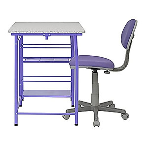 Calico Designs Study Zone II Student Desk and Task Chair 2 Piece Set, Purple