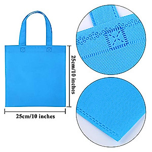 ELCOHO 30 Pack Non-woven Tote Bags Reusable Gift Bags Multicolor Party Bags Treat Bags with Handles, 6 Colors 9.8 by 9.8 Inches