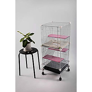 Pet Hutch Cages for Hamster, Rat or Other Small Animals Indoor, Expandable and Stackable, 14x14x28 in