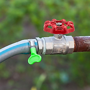 Pndeyo 2pcs Outdoor Faucet Handle Hose Bib Handle, Water Spigot Handle Round Wheel Outside Water Valve Faucet Handle Replacement Parts-Red