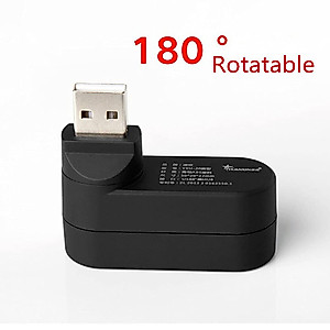 Sudroid USB Port Splitter, 3 Port USB 3.0 Expander Splitter [90°/180° Degree Rotatable] for Laptop, Xbox, Wii, PS3, PC, MAC, Mac Book, Tablet, Tab, Console, Printer, Camera(Black)