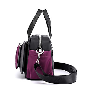 Collsants Small Crossbody Bag for Women Nylon Shoulder Handbags Everyday Travel Purse Multi Zipper Pocket