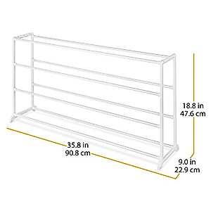 Whitmor 4 Tier 20 Pair Floor Shoe Rack - White