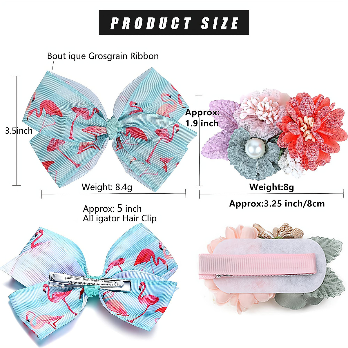 Fsmiling Hair Bows for Girls Alligator Clips Flower Girls Bows Grosgrain Ribbon Bows Hair Accessories for Girls