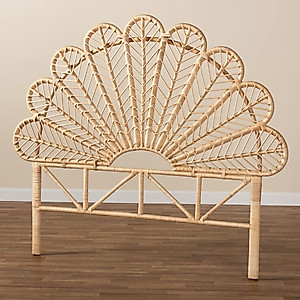 Bali & pari Variel Modern Bohemian Natural Rattan Queen Size Standalone Headboard