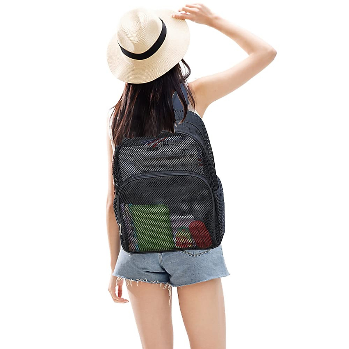 COVAX Heavy Duty Mesh Backpack, See Through College Student Backpack