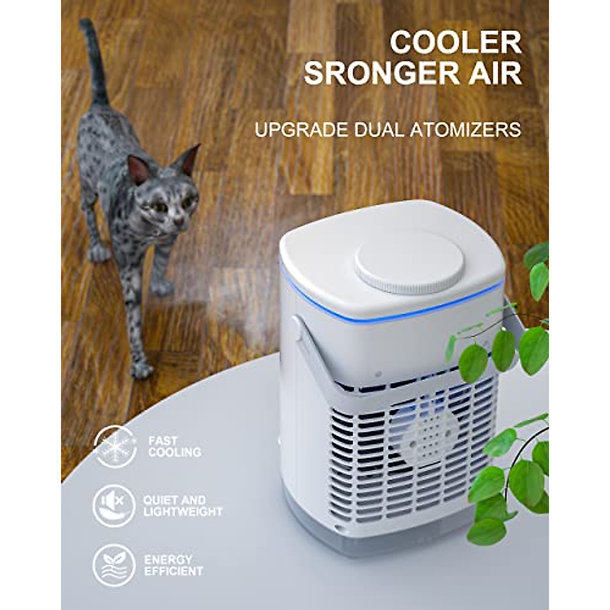 Small Portable Air Conditioner, Evaporative Air Cooler Portable, Personal Air Conditioner Mini Portable, Fans that Blow Cold Air, Desktop Cooling Humidifier Fan for Small Room/Office/Dorm/Bedroom