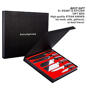 Chef'S Knife, 6-Piece Multifunctional Kitchen Knife Set 4-8 Inch German Hc High Carbon Steel Chef'S Knife, Professional Cooking Chef'S Knife Sharp And Practical Fruit Knife With Gift Box