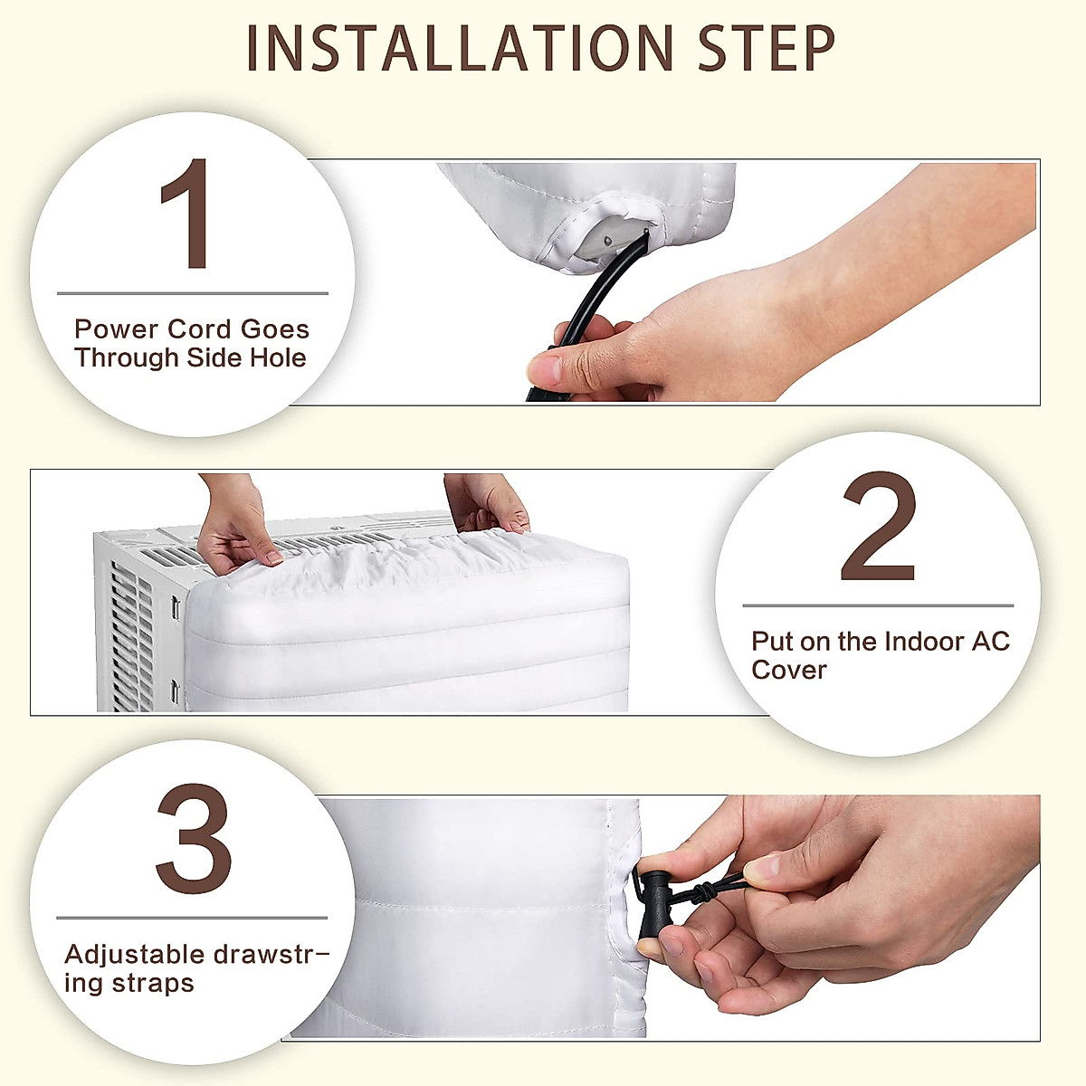 Bestalent Indoor Air Conditioner Cover, Window AC Unit Cover for Inside 21 x 15 x 3.5 inches(L x H x D)