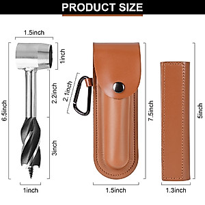 Bushcraft Hand Auger Wrench Bushcraft Gear and Equipment Settlers Wrench Survival Tools Scotch Eye Wood Auger Drill Peg and Manual Hole Maker Multitool for Outdoor Backpacking Camping Bushcrafting