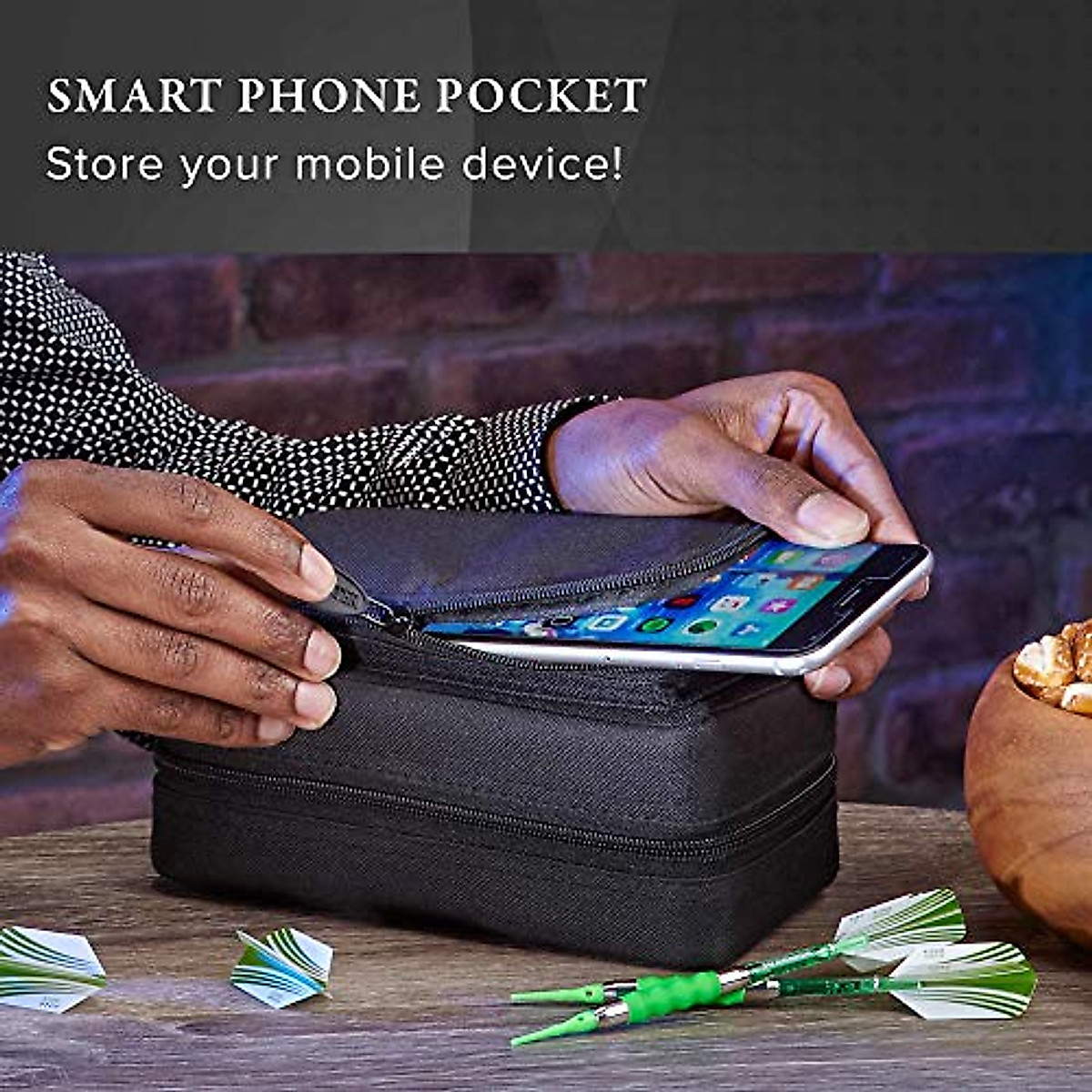 Casemaster by GLD Products Casemaster Plazma Pro Dart Case with Black Zipper and Phone Pocket