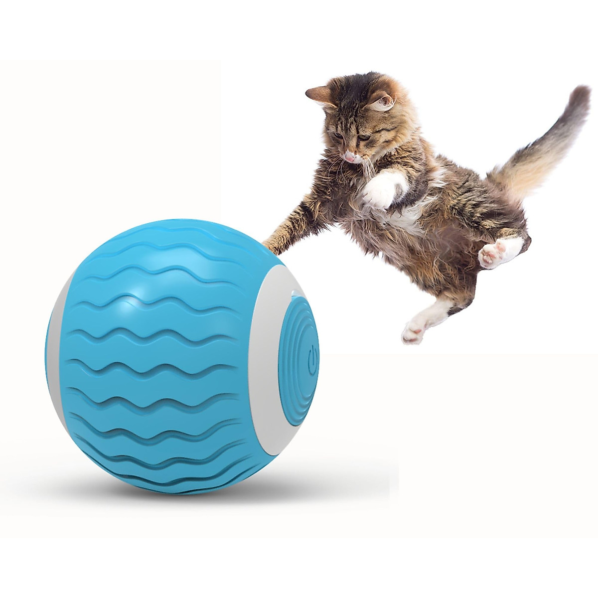 MYKIKI´s Catnip Smart Interactive Cat Toy, 2 Modes to Use, Automatic Rolling Ball for Indoor Cat Kitten, Quiet Operation, Easy to Use, Obstacle Avoidance, USB Rechargeable.