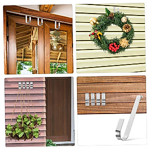 MAGICLULU 4 Pcs Vinyl Siding Hanging Hooks Heavy Duty Clothes Hanger Flat Skillet Pot Holders Outdoor Planter Pots Vinyl Siding Hooks for Hanging Plant Pots Outdoor Flower Pot Metal Hook Hat