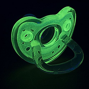 Joovy Silinoogie Baby Pacifier Featuring Super-Soft, Dishwasher-Safe Silicone, Durable One-Piece Design for Easy Cleaning, and Safe PPSU Color Insert - (Night Glow)