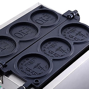 Waffle Maker, 3000w Round Waffle Maker Electric Waffle Maker Machine, Commercial Stainless Steel Waffle Maker, Nonstick Waffle Maker Pancake Maker, Muffins Baking Machine for Restaurant