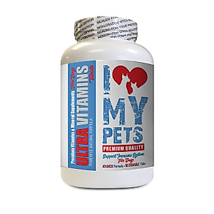 I LOVE MY PETS LLC Immune Booster Dogs - Ultra Vitamins - Dog Health - Mineral Support - Dog Bone Supplement Best - 90 Treats (1 Bottle)
