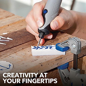 Dremel 2050-15 Stylo+ Versatile Craft Rotary Tool, Wood Carving Detail Tool, Perfect for Glass Etching, Leather Burnishing, Jewelry Making, Polishing, Woodworking and More Craft Projects , Gray