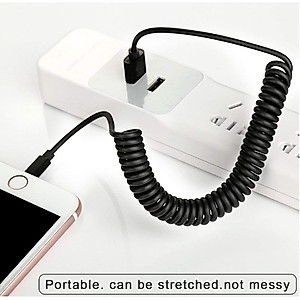 USB 2.0 Type A Male to Mini Expansion Spring Coiled Cable 4-36inch Standard Spiral Flexible Extension for Printers, Cameras, Mouse, Cell Phone