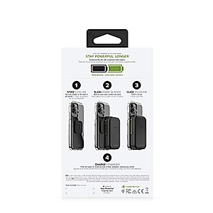 mophie Juice Pack Connect Compact - containing a Portable 5,000mAh Battery with Dual Purpose Stand - Made for Qi-Enabled Smartphones - Black